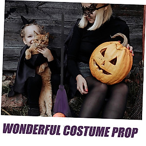 NOLITOY Halloween Witch Broom Set of 2, Halloween Plastic Witch Flying Broom, Halloween Costume Accessories for Cosplay Favors, Masquerade (Random Color)