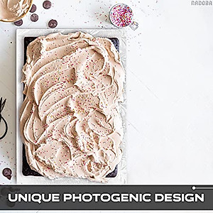 Rectangular White Cake Boards Rectangle - Cake Drums Super Heavy Elements Foil Board Cake Holder Reusable Cake Board Set - 13.8x9.9 Rectangle Cake Carrier White Carton Board Sheets Cake Supplies Base