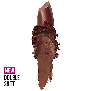 Maybelline Color Sensational Lipstick, Lip Makeup, Cream Finish, Hydrating Lipstick, Nude, Pink, Red, Plum Lip Color, Double Shot, 0.15 oz; (Packaging May Vary)