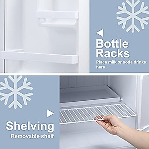 Antarctic Star Compact Refrigerator Mini Fridge for Drink, Ice Cream, Vegetable, Fruit, 1.7 Cu. Ft, Freezer with Drip Tray, Bottle Racks and Defrost Button, for Bedroom, Office, Garage, Dorm,Black