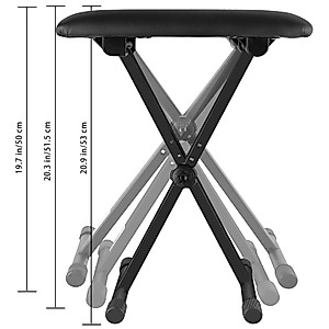 EASTROCK Adjustable Piano Keyboard Bench, X-Style Stool Chair Seat for Electronic Keyboards & Digital Pianos (Original Version)