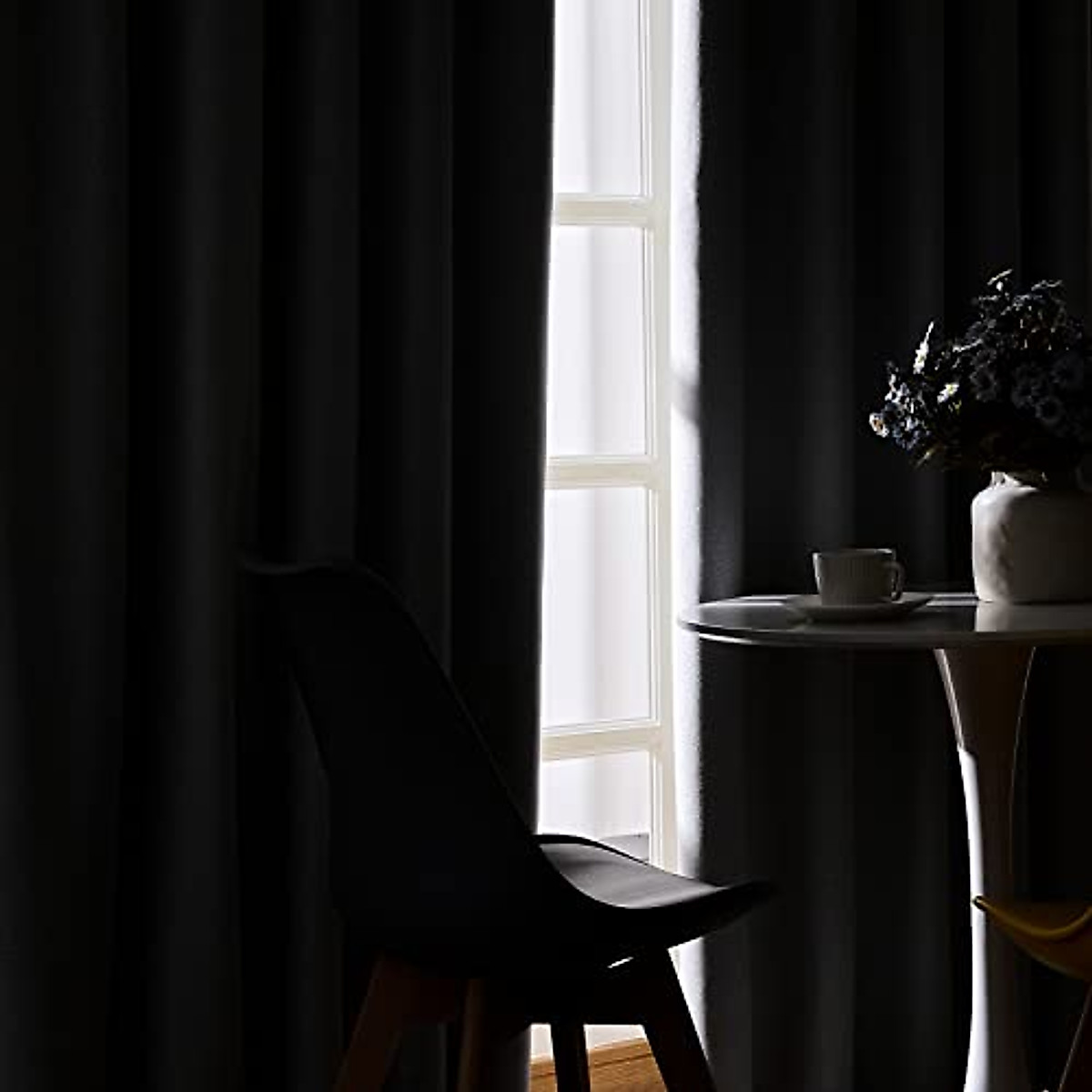 Top Finel Faux Linen 100% Blackout Heavy Curtains 84 Inches Long for Bedroom Living Room Thermal Insulated Drapes Room Darkening Rod Pocket Window Curtains, Light Grey Burlap, 2 Panels