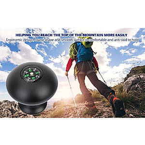 Tripod Monopod Ball Head Handle Grip Knob,Universal Trekking Pole Stick Monopod Tripod Head Grip Knob with Compass for Outdoor Activities, Hiking, Camping, etc