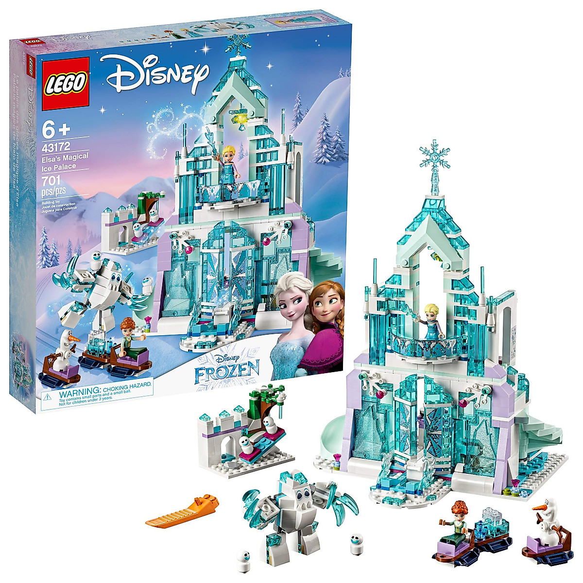LEGO Disney Frozen Elsa's Magical Ice Palace 43172 Toy Castle Building Kit with Mini Dolls, Castle Playset with Popular Frozen Characters Including Elsa, Olaf, Anna and More (701 Pieces)
