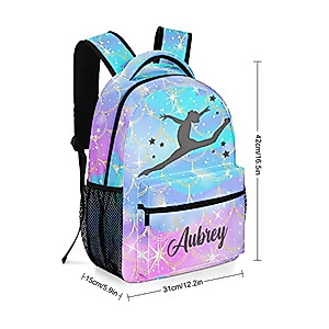 Gymnastic Mermaid Scale Fantasy Personalized School Backpack Bags Kids Backpack for Teen Boys Girls Travel Backpack