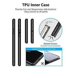 OCASE iPhone 11 Cellular Phone Case, PU Leather Flip Case with Card Holder, Magnetic Closure, TPU Shockproof Interior for 6.1 Inch iPhone 11 (Black)