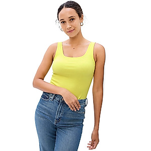 GAP womens Ribbed Tank Top Shirt, Phosphorus, X-Small US