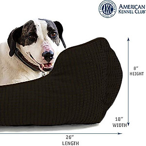 American Kennel Club Small Black Dog Bed, Solid Weave Cuddler, AKC Pet Cuddler, 26"