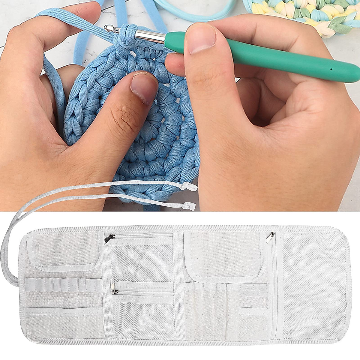 Tnfeeon Knitting Needles Case Oxford Cloth Empty Crochet Hooks Storage Bag Knitting Needle Storage Zipper Bag Household Outdoor Organizer(Elephant)