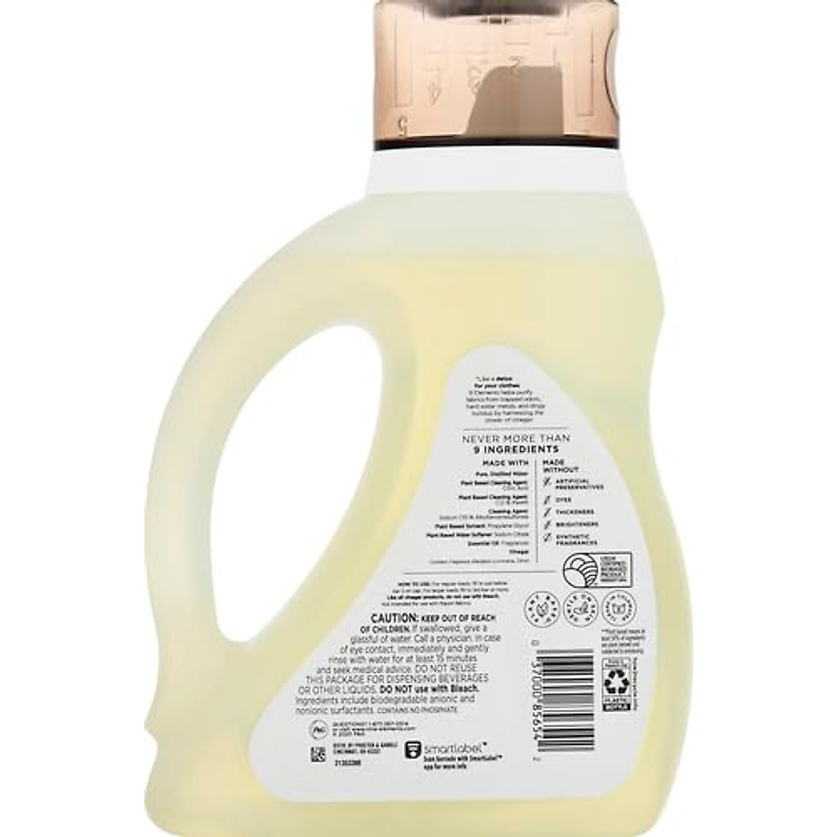 9 Elements Liquid Laundry Detergent, Lemon Scent, 46 Oz, 46 Fl Oz