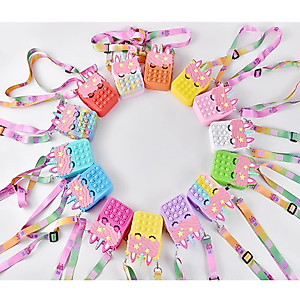 Unicorn Pop Purse for Girls Silicone Kids Bag Shoulder Toy Bubble Popper Lovely Sensory Stress Relief Students