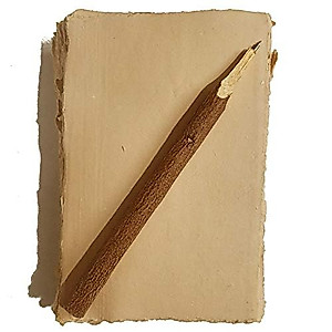 Deckle Papers Handmade Cotton Khdai Paper for Watercolor, Writers, Card Stock Invitations, Crafts -Thick 150 GSM Size-A7 Pack of-50-Brown