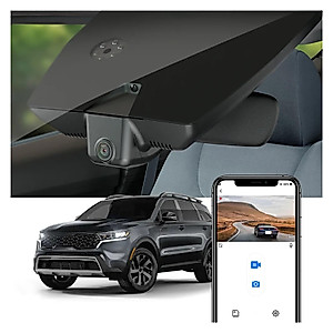 FITCAMX 2160P WiFi Connect Control by APP LHD Dash Cam Black Box Video Recorder Car DVR Camera Compatible with Kia Sorento 2021 2022 2023 (Color : Black, Size : 4K Front Cam 64GB)