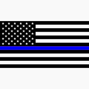 CafePress Police: Black Flag & The Thin Blue Line Greeting C Greeting Card (20-pack), Note Card with Blank Inside, Birthday Card Glossy