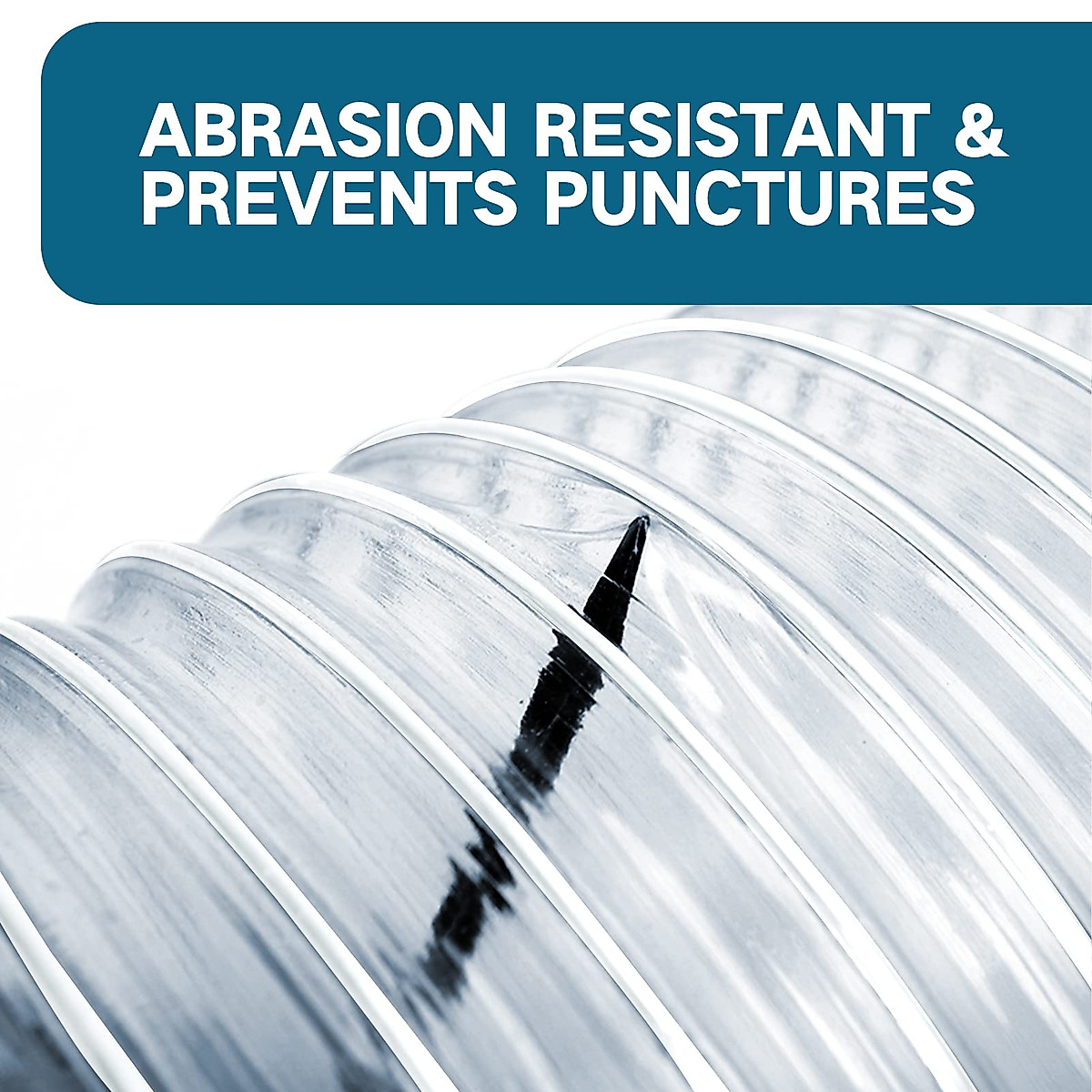 2 1/2" PVC Dust Collection Hose 20', Puncture Resistant PVC Dust Collection Hose with Carbon Steel Wire Coil, Flexible Clear Heavy PVC Fume Collection Hose for dust collection systems & 2 1/2" Ports