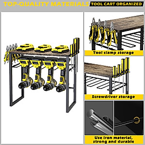 melos Tool Storage Holder, Wall Mount Style for Power Tool Drill as Heavy Duty Tool Shelf & Tool Rack with Compact Design