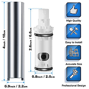 Enhon 3 Pcs Faucet Cartridge Replacement Kit Compatible with Moen 1224 1224B Cartridge Retainer Removal Tool/Moen 14272 for Double Handle Tub Shower, Faucet Cartridge Bathtub Valve Repair