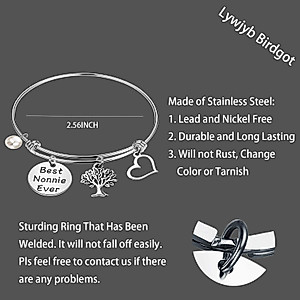 Lywjyb Birdgot Best Nonnie Ever Gift Best Nonnie Ever Bracelet Gift Best Nonnie Ever Funny Mother's Day Gift Best Nonnie Ever Christmas Gift (Nonnie br)