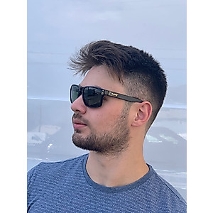 Myway Luxury Real Glass Polarized Sunglasses for Men Women Sun Glasses Green Polarized Lens Italian Style Driving Fishing Golfing (1 Pack)