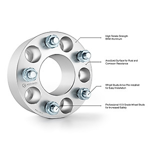 RockTrix 4pcs 1.5 inch 5x135 to 5x5 Wheel Adapters (Changes Bolt Pattern) 14x2 Studs Compatible with Ford Expedition F150 F-150 Lincoln Navigator Blackwood (5x135 to 5x127 Spacers)