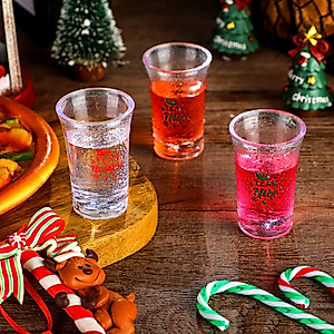 Set of 12 Christmas Shot Glasses 1.2 oz Holiday Cocktail Glasses Acrylic Christmas Shot Cups Green Red Team Naughty Team Nice Cups Novelty Acrylic Stemless Wineglass Party Shot Cups for Drinking Gift