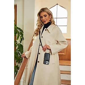 ZVE for iPhone 15 Pro Wallet Case (6.1 inch), Crossbody Phone Purse with Card Holder for Women, Zipper Leather RFID Blocking Carrying Cover with Wrist Strap for iPhone 15 Pro- Black