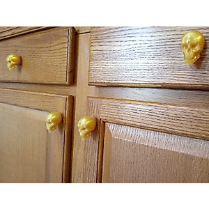 Gold Skull Door Knobs Drawer Knobs (Set of 2)