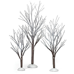 Department 56 Accessories for Villages Winter Pines Accessory Figurine & Snow Village First Frost Trees (Set of 3)