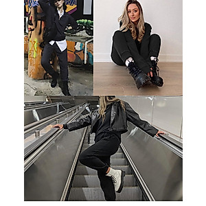 ELESOL 2023 Fall Sweatsuits for Women Set Outfits for Women 2 Piece Sets 1/4 Zip Jogger Sets with Pockets Black S