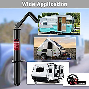 OPENROAD 5000 lbs A-Frame Trailer Jack, 15" Vertical Travel, Heavy Duty Top Wind Jack with Foot Plate for RV, Cargo, and Utility Trailers Tongue, Black