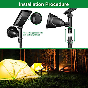 JSOT 600 Lumen Bright Solar Lights Outdoor Waterproof,Solar Powered Landscape Spotlights Solar Walkway Lighting for Backyard Garden Pathway Driveway Path Wall Patio Decor Warm White 4 Pack