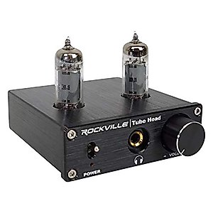 Rockville TubeHead Tube Headphone Amplifier Amp / 6K4 Tubes / 16-300 Ohms/180mW, Black