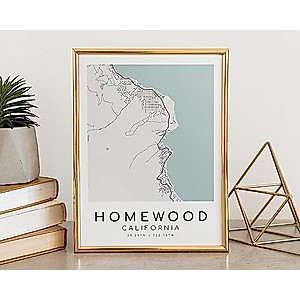 HOMEWOOD California USA Map Print, city map poster, personalized gifts Design, custom map gift, gifts for him, Digital Download, Instant map