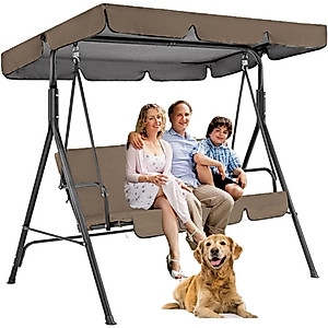 210D Oxford Cloth Swing Canopy Cover,Universal Garden Swing Seat Canopy Replacement,Waterproof Sunshade Replacement Canopy Cover for Garden Swing Hammock Outdoor