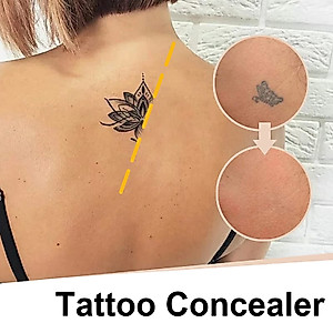 Tattoo Cover Up,Waterproof Invisible Concealer Body Leg Bruise Stretch Scar Dark Spots Vitiligo Skin Makeup Waterproof,Professional Long Lasting Tattoo Cover Up Suitable for Men and Women,2 Colors/Set