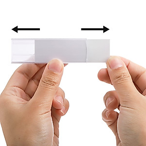 Hedume 100 Pcs Plastic Label Holder with 100 Pcs Label Inserts, 3" L x1" H Clear Plastic Shelf Label Holder, Shelf Sign and Ticket Holder, Clips On to Shelves 5/8" to 3/4" Thick