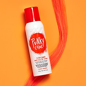 Punky Temporary Hair Color Spray, Tiger Orange, Non-Sticky, Non-Damaging Hair Dye Instant Vivid Hair Color, 3.5 oz, 1-Pack