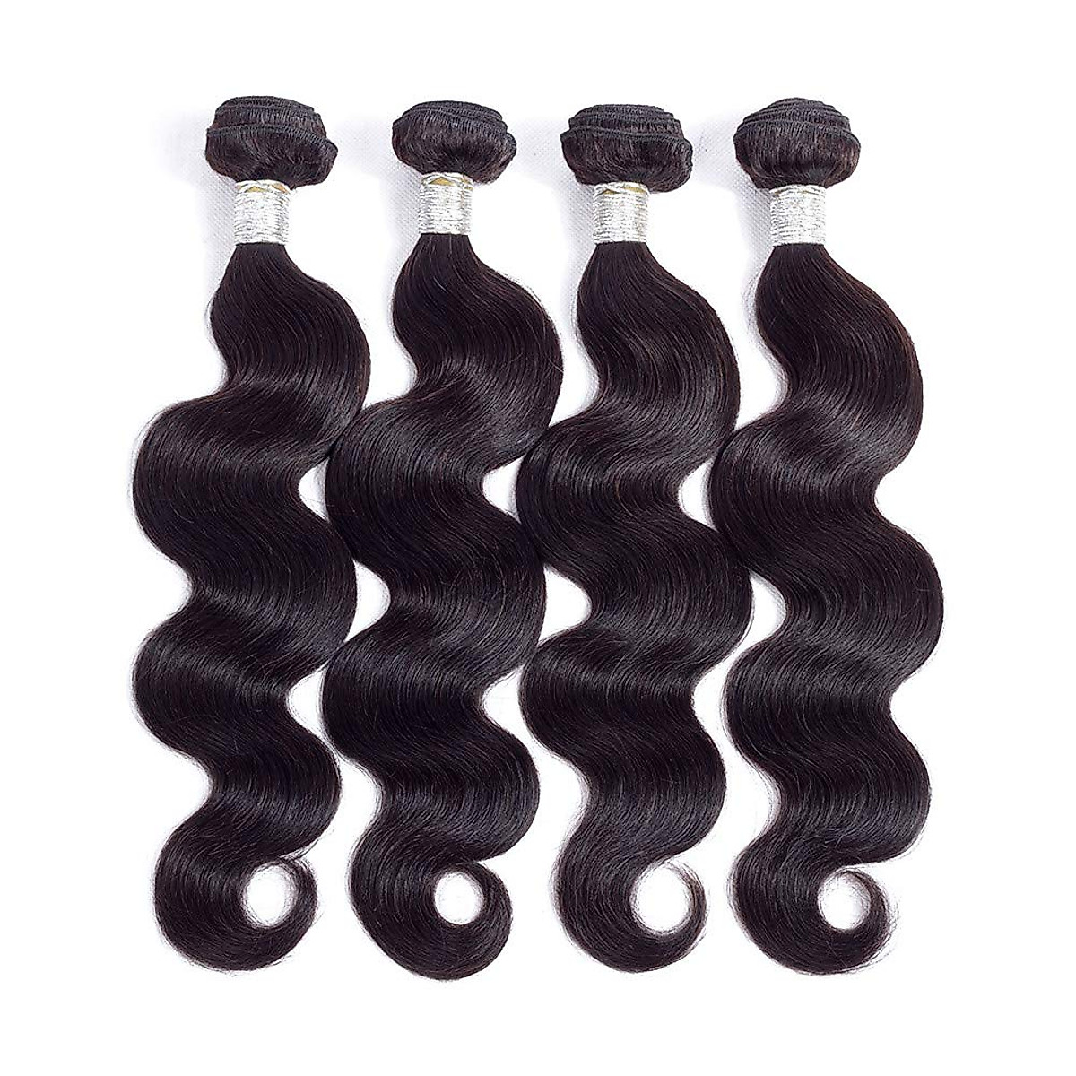 Vonar Hair 8A Brazilian Body Wave Bundles 14 16 18 20inches Human Hair Weave Unprocessed Body Wave Human Hair Bundles Brazilian Body Wave Virgin Hair Extensions Natural Color