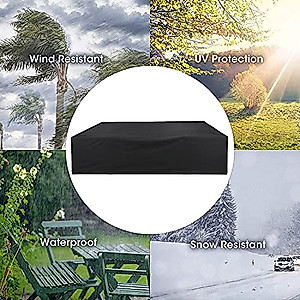 AKEfit Black Patio Furniture Covers 500D Outdoor Furniture Covers Waterproof Heavy Duty Tear-Resistant Garden Furniture Covers for Extra Large Fits for 12 Seats L126 x W63 x H28
