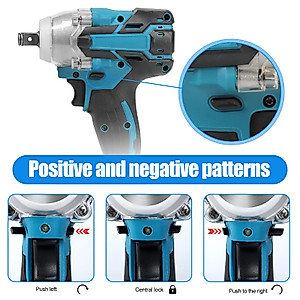 Jadeshay 21V Brushless Impact Wrench, Cordless Electric Screwdriver, Rechargeable Drill Driver with US Plug, 1/2” Drive