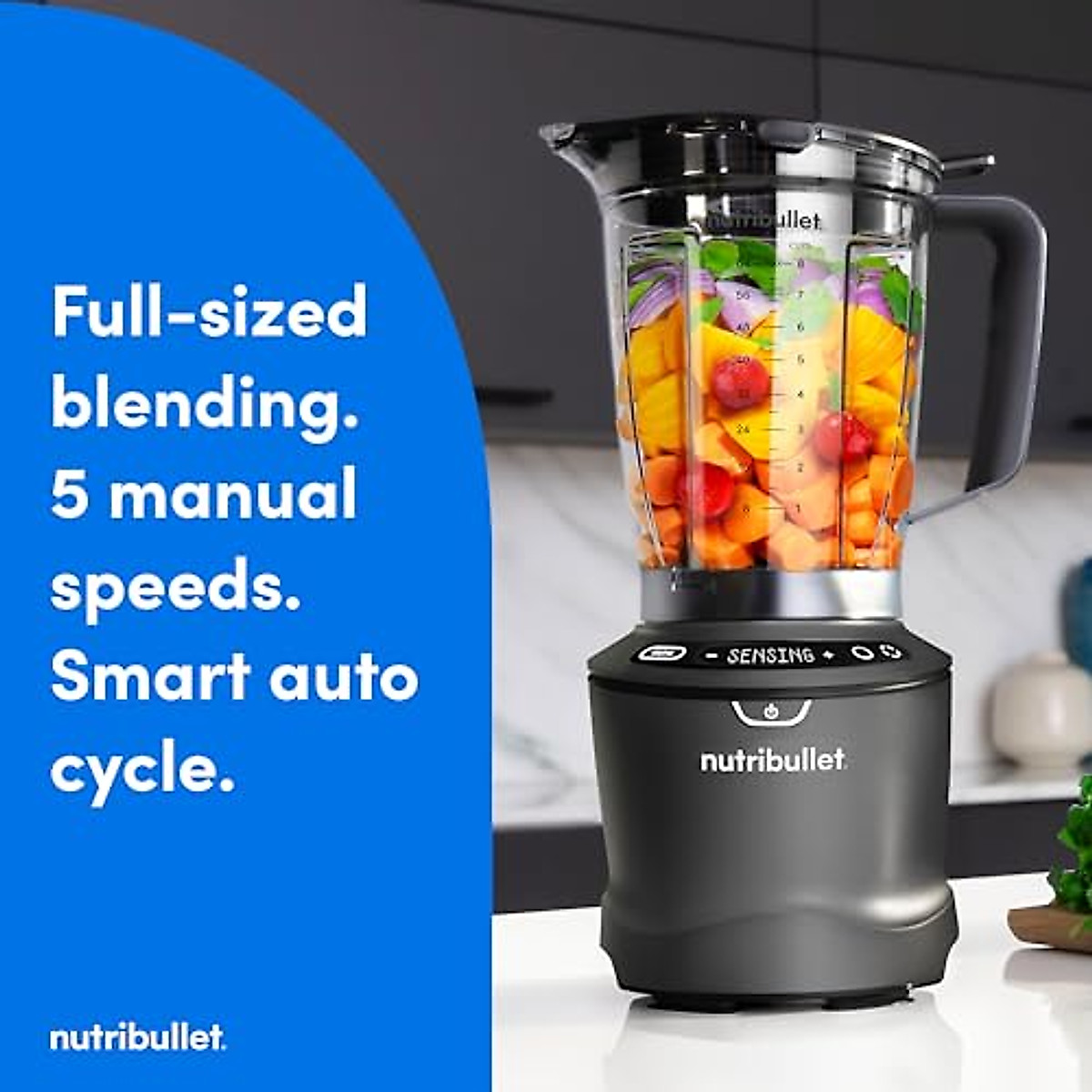 nutribullet SmartSense 5-speed, full-size blender, 1400 Watt- Gunmetal Gray