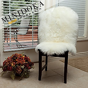 Desert Breeze Distributing Premium Single Pelt, Genuine New Zealand Sheepskin Rug, 41 inch Length, Ivory Color, Thick Soft Luxurious Natural Wool, by Minidoka Sheepskin…