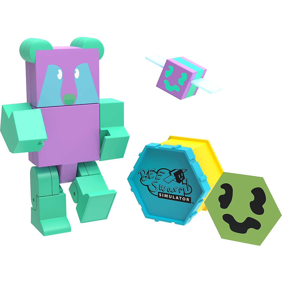 Bee Swarm Simulator – Gummy Bear Action Figure Pack w/Mystery Bee & Honeycomb Case (5” Articulated Figures & Bonus Items, Series 1)