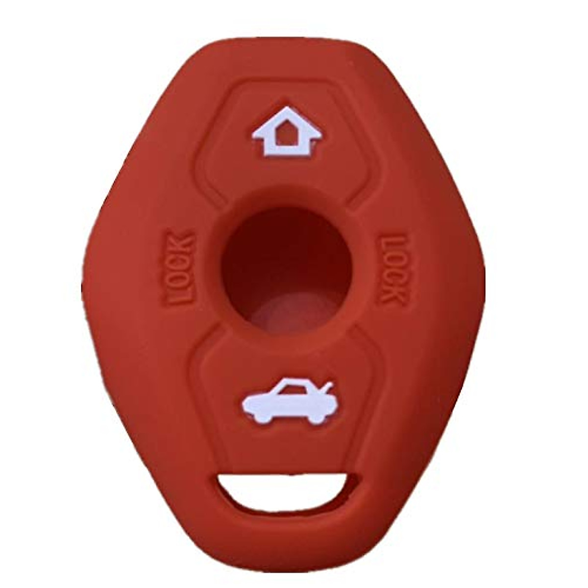 Rpkey Silicone Keyless Entry Remote Control Key Fob Cover Case protector Replacement Fit For BMW 3 5 7 Series M3 M5 M6 X3 X5 Z3 Z4 Z8 LX9FZV (Gules）