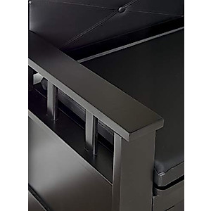 Linon Carlton Padded Bench, 44.5"W x 17"D x 30"H, Black