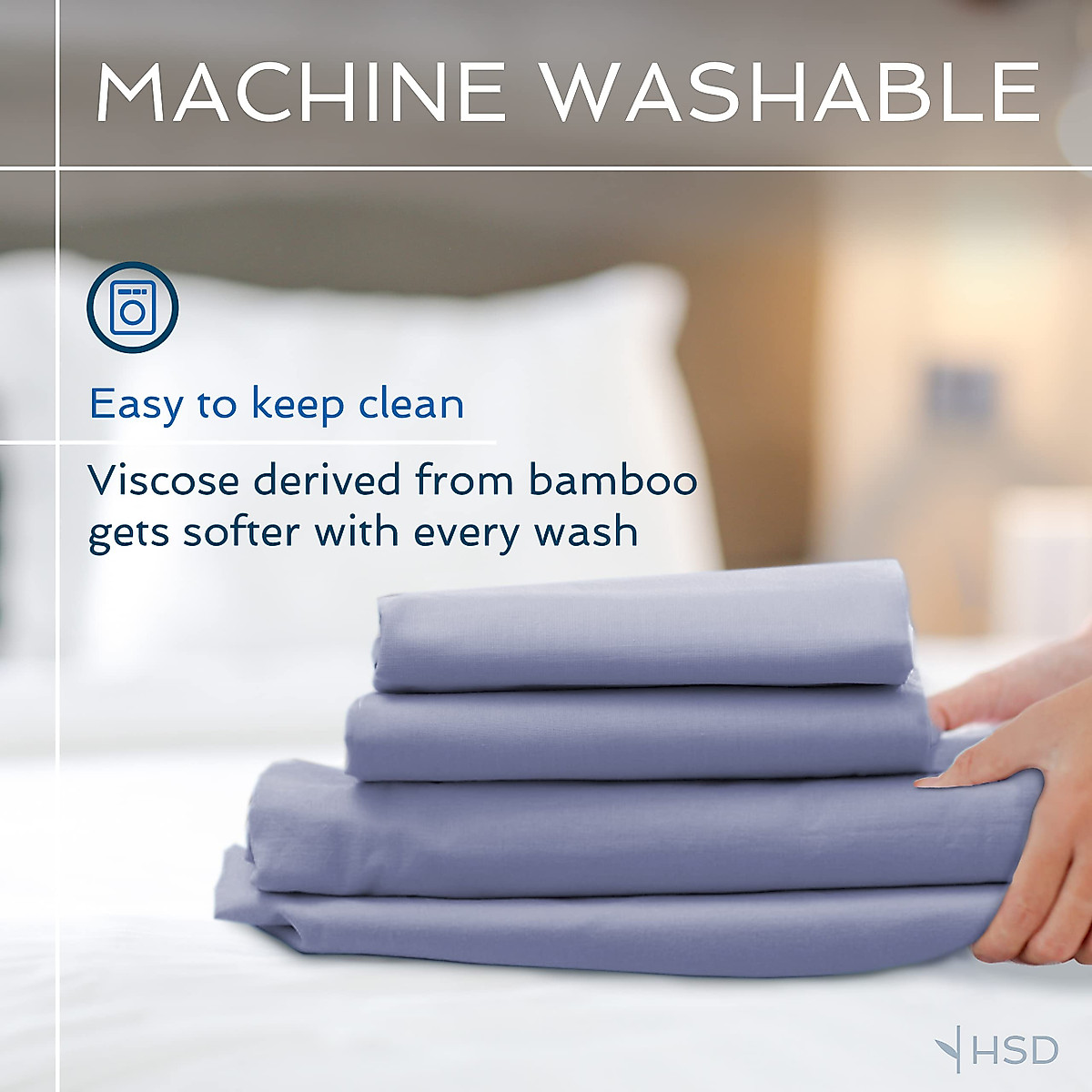 Hotel Sheets Direct 100% Bamboo Sheets - Queen Size Sheet and Pillowcase Set - Cooling, 4-Piece Bedding Sets - White