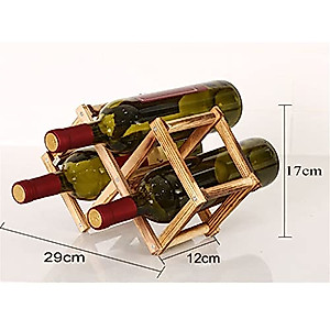 DOUBA Wooden Wine Rack 3 Bottle Rack Bar Display Folding Wooden Wine Rack Wine Bottle Rack (Color : D, Size