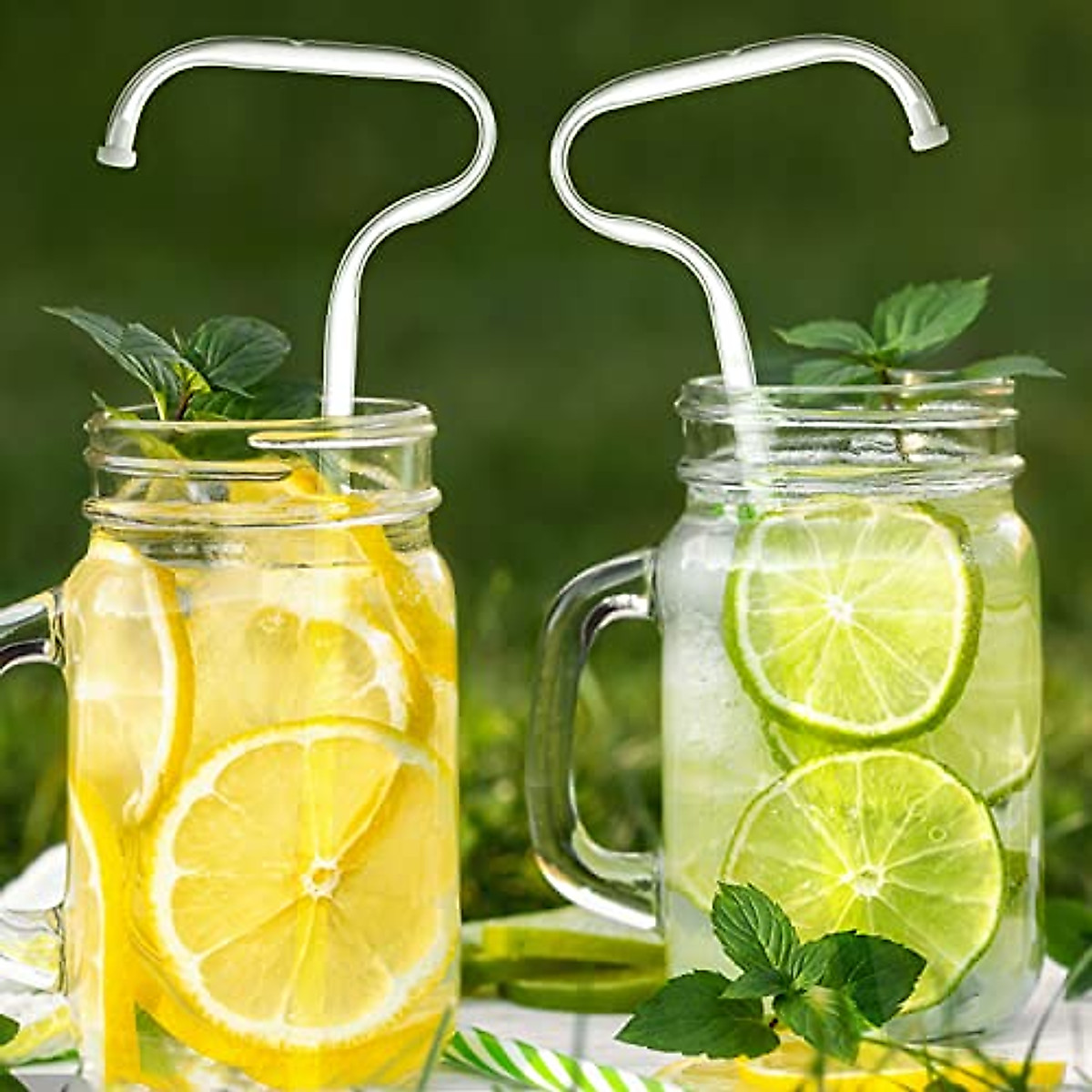 Anti Wrinkle Straw, 2pcs Plastic Prevent Wrinkle Straw Compatible with Stanley Adventure Quencher 40 oz Travel Tumblers，Anti Lip Drinking Straw Curved Straw,Reusable No Wrinkle Straws with Brush