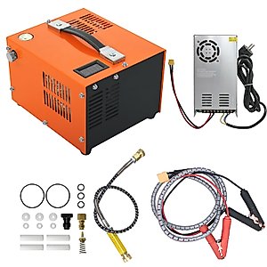 TUXING PCP Air Compressor, Portable 4500Psi/30Mpa, 8MM Quick-Connector Compatible for PCP Air Gun with Water/Oil Separator, Built-in Power Adapter(110V AC or 12V Car Battery)