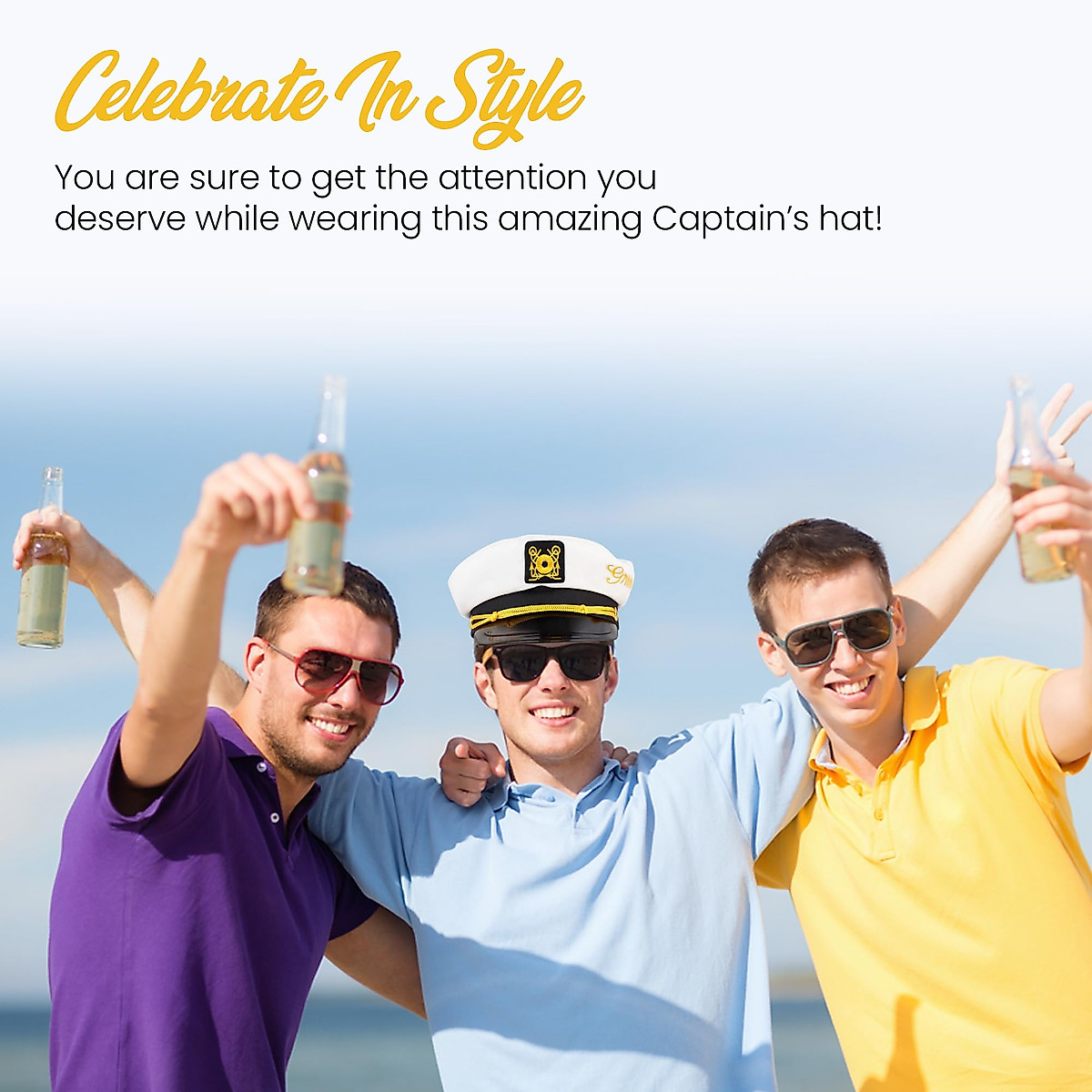 Bachelor Party Captain's Hat - Groom to Be Nautical Bachelor Hat | Funny Accessory Boats n' Hoes Bridal Shower Accessories Men Gifts Decorations Decor Wedding Ideas Boating Hats White Boat Cap Favors